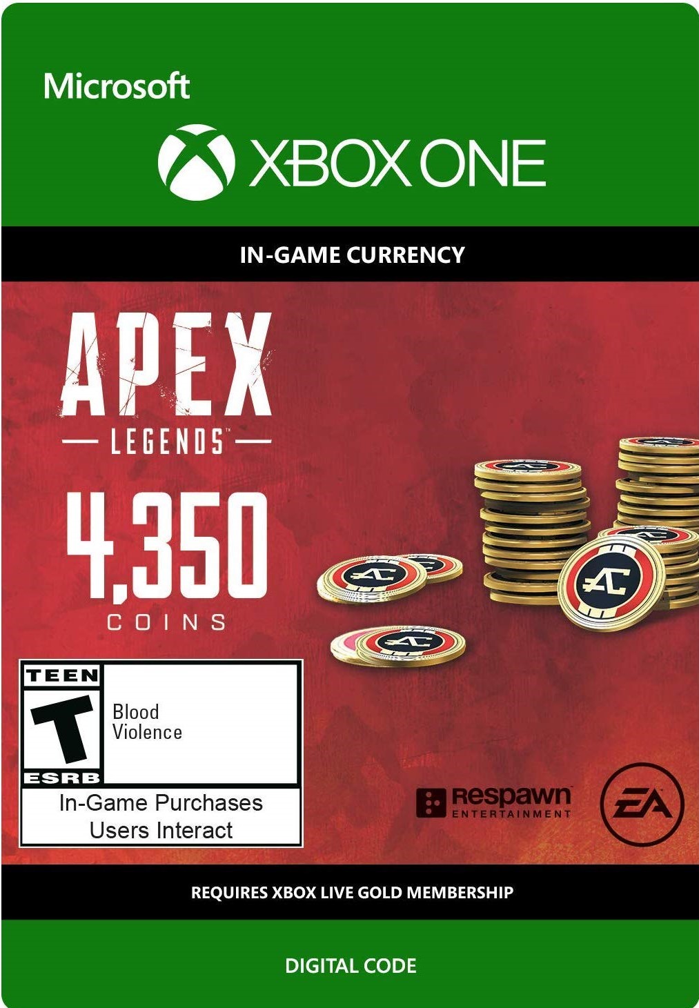 Купить Apex Legends - 4,350 Apex Coins для Xbox One, Xbox Series X|S